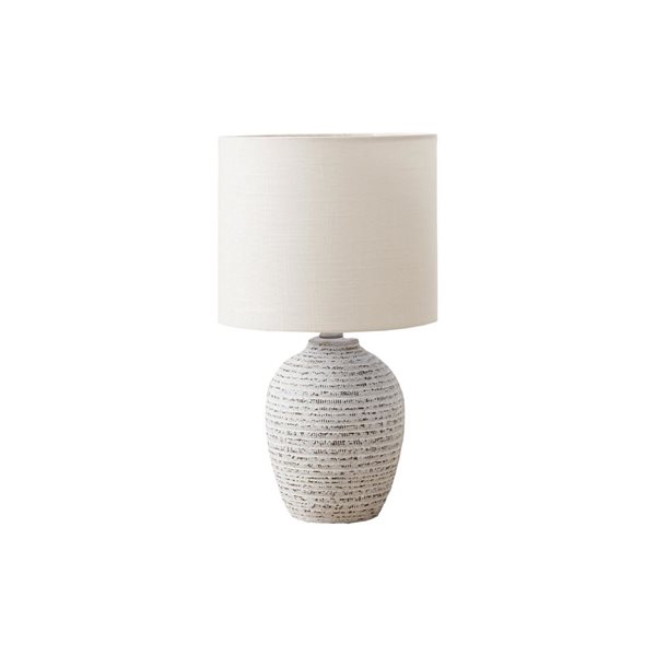 Monarch Specialties 17-in Ivory Ceramic Contemporary Table Lamp with ...