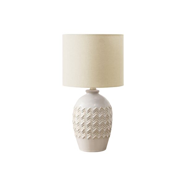 Monarch Specialties 19-in Ivory Ceramic Transitional Table Lamp with ...