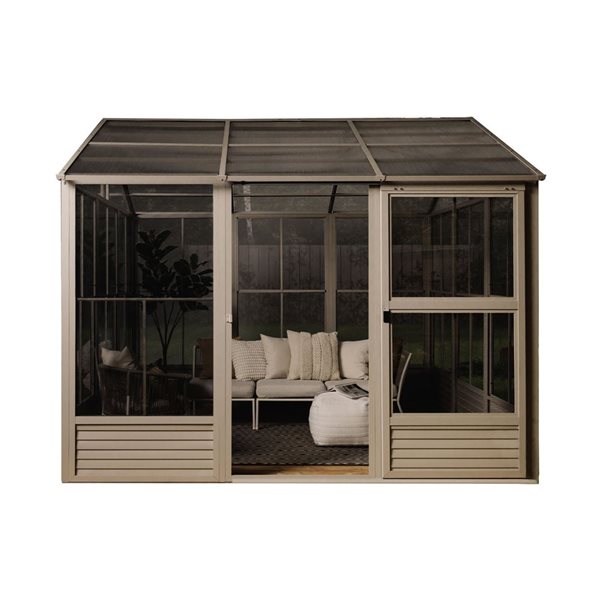 Gazebo Penguin Myrdal 11 x 14-ft Beige Aluminum Solarium w ...