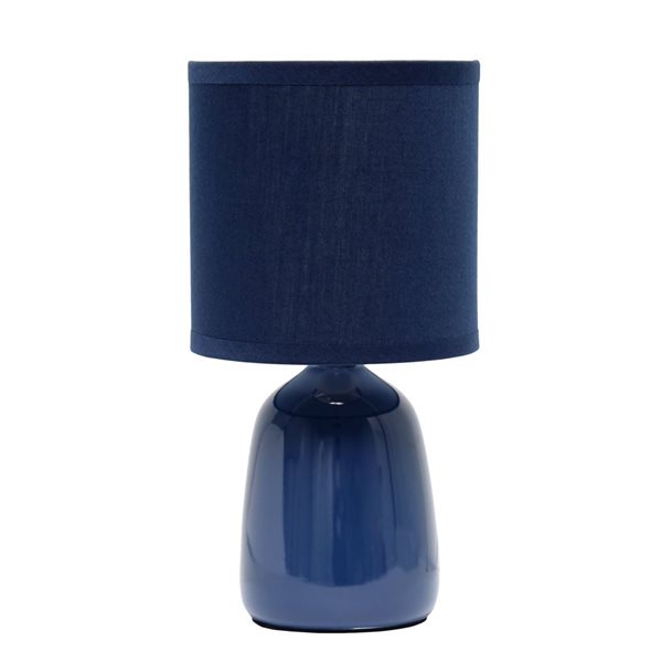 Lampe de table de 10 po Simple Designs en céramique avec abat-jour bleu ...