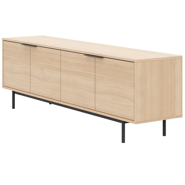 Nexera Hamilton 70-in TV Stand w/ 4 Storage Compartments - Blond Oak ...