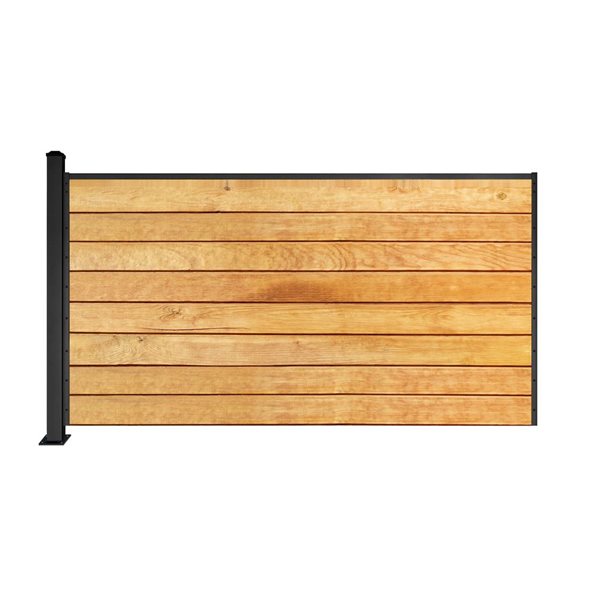 Kit de panneau en bois horizontal Slipfence de 4 pi avec poteau de ...