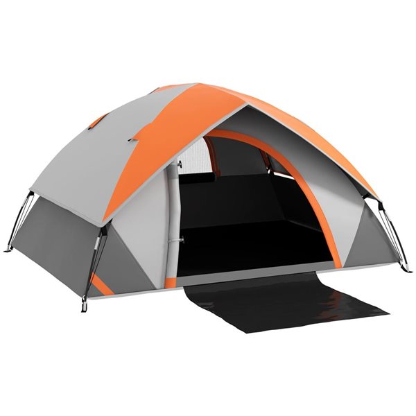 Outsunny Grey and Orange 3000mm Waterproof 2 Man Camping Tent A20 ...