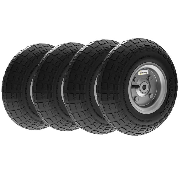 Roues de chariot pneumatiques en caoutchouc par Outsunny 10 po ...