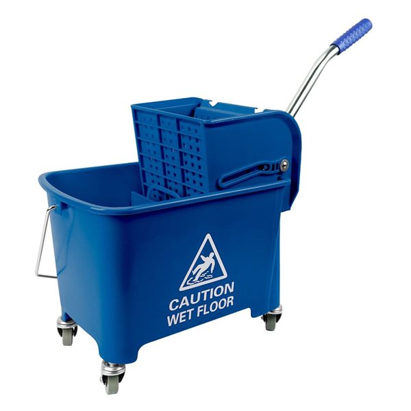 Seau à essoreuse à pression latérale Johnny Vac, 5 gal (21 L), bleu ...