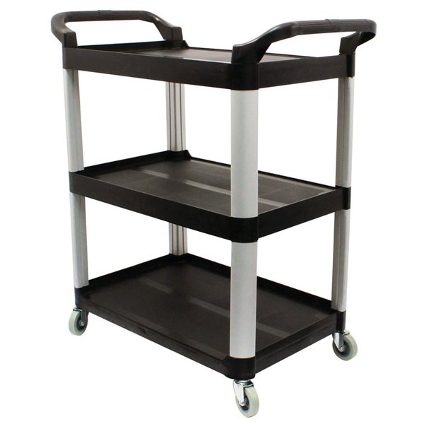 Johnny Vac 33 x 17 x 37.5-in Black 3 -Shelf Service / Utility Cart with ...