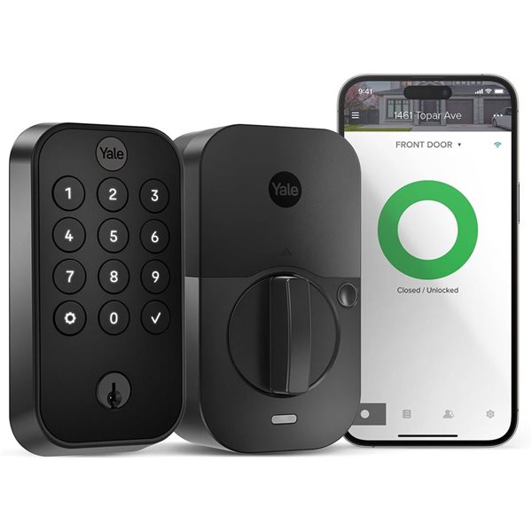 Yale 410 Assure Lock 2 Black WiFi Electronic Single-Cylinder Deadbolt ...