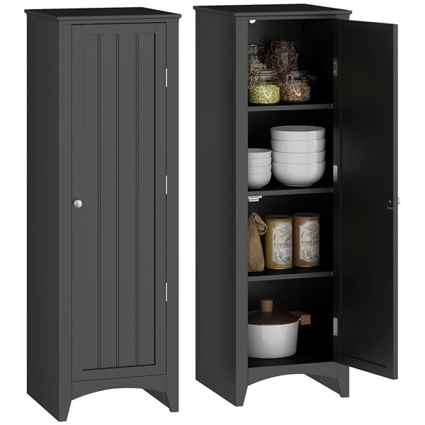 HOMCOM Black Composite 4 Tier 16 D x 48 H x 16-in W Kitchen Pantry ...