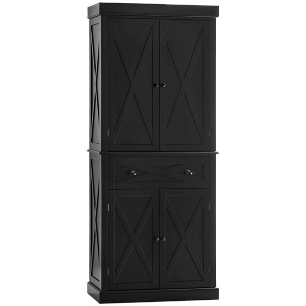 HOMCOM Black Composite 16 D x 73 H x 30-in W Freestanding Kitchen ...