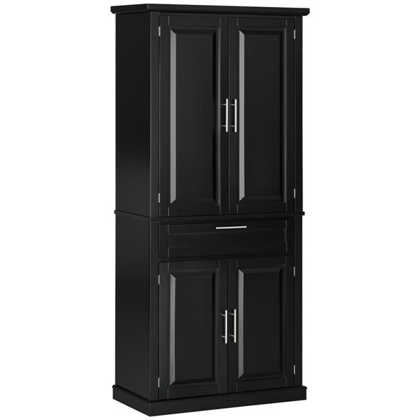 HOMCOM Black Composite 16 D x 72 H x 32-in W Kitchen Pantry Cabinet w ...