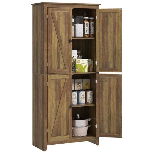 HOMCOM Brown Composite 16 D x 72 H x 32-in W Freestanding Kitchen ...