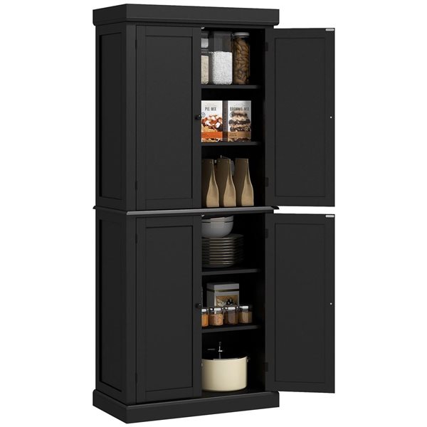 HOMCOM Black Composite 16 D x 73 H x 30-in W Freestanding Kitchen ...