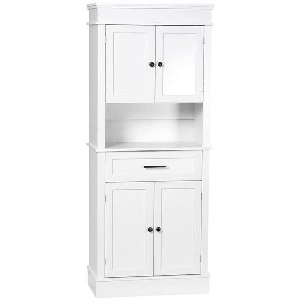 HOMCOM White Composite 16 D x 72 H x 29-in W Kitchen Pantry Storage ...