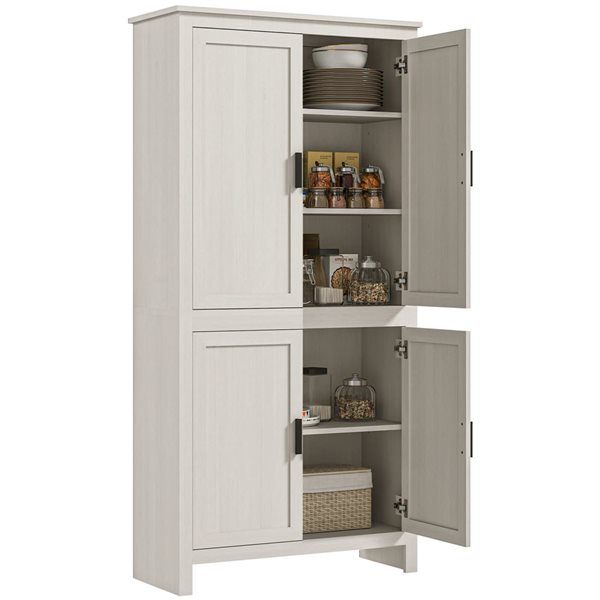 HomCom White Composite 13 D x 67 H x 31-in W Kitchen Pantry Storage ...