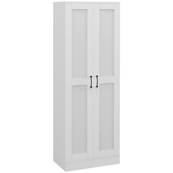 HOMCOM White Composite 14 D x 69 H x 24-in W Kitchen Pantry Storage ...
