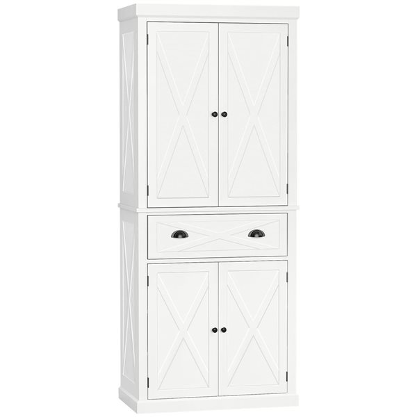 HOMCOM White Composite 16 D x 73 H x 30-in W Freestanding Kitchen ...