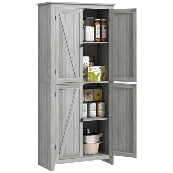 HOMCOM Grey Composite 16 D x 72 H x 32-in W Freestanding Kitchen Pantry ...