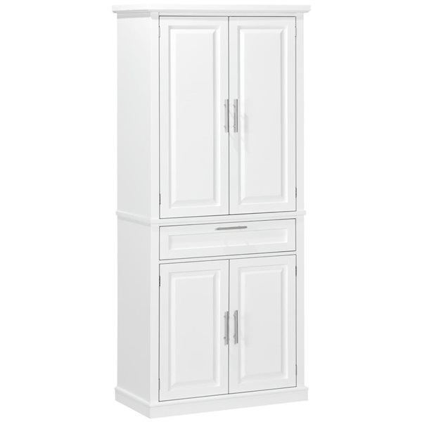 HOMCOM White Composite 16 D x 72 H x 32-in W Kitchen Pantry Storage ...