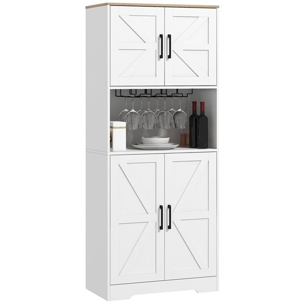 HomCom White Composite 15 D x 68 H x 28-in W Kitchen Pantry Storage ...