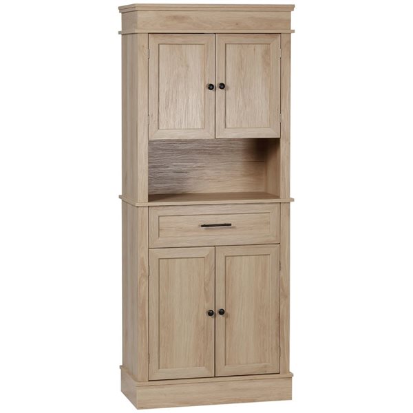 HOMCOM Oak Composite 16 D x 72 H x 29-in W Kitchen Pantry Storage ...