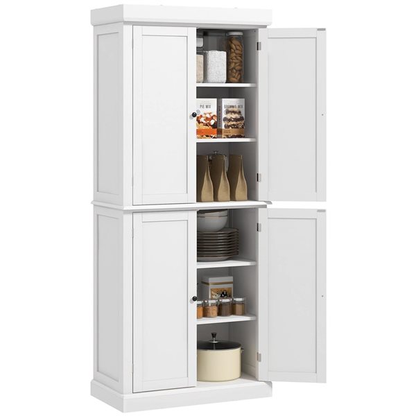 HOMCOM White Composite 16 D x 73 H x 30-in W Freestanding Kitchen ...