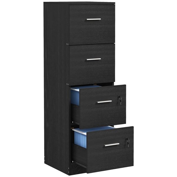 Classeur de bureau 4 tiroirs par HOMCOM 15,7 x 51,5 po en bois ...
