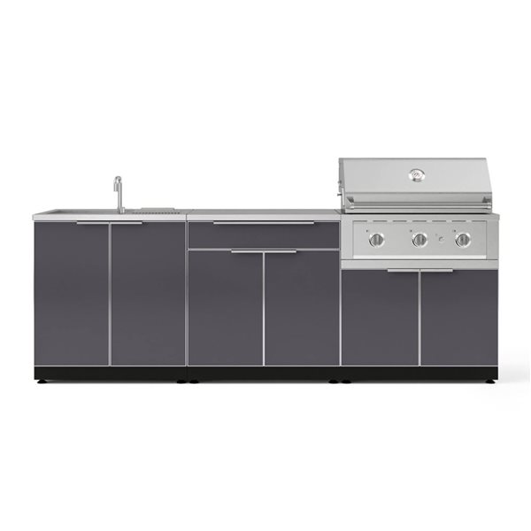 NewAge Products 5-Piece 97 x 24 x 48.5-in Slate Gray Modular Outdoor ...