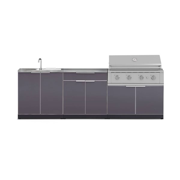 NewAge Products 5-Piece 104 x 24 x 48.5-in Slate Gray Modular Outdoor ...