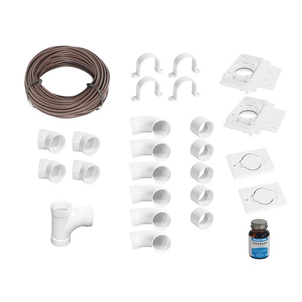 Johnny Vac 2-Inlet Installation Kit for Central Vacuum with Accessories ...