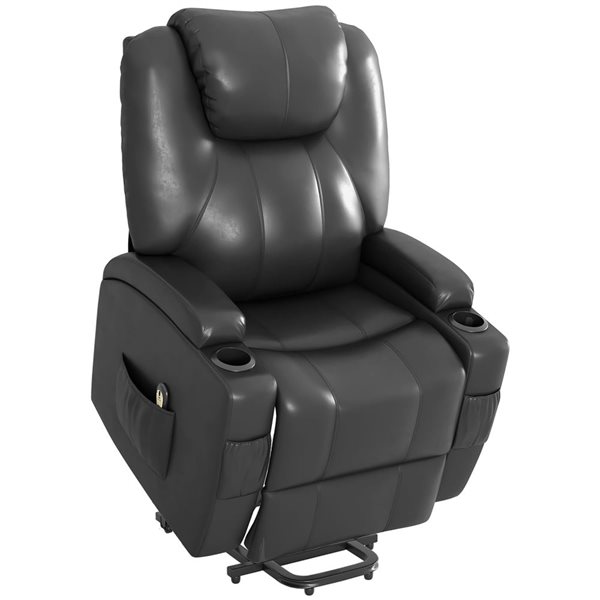 HOMCOM PU Leather Electric Power Lift Recliner Chair w/ Remote Control ...