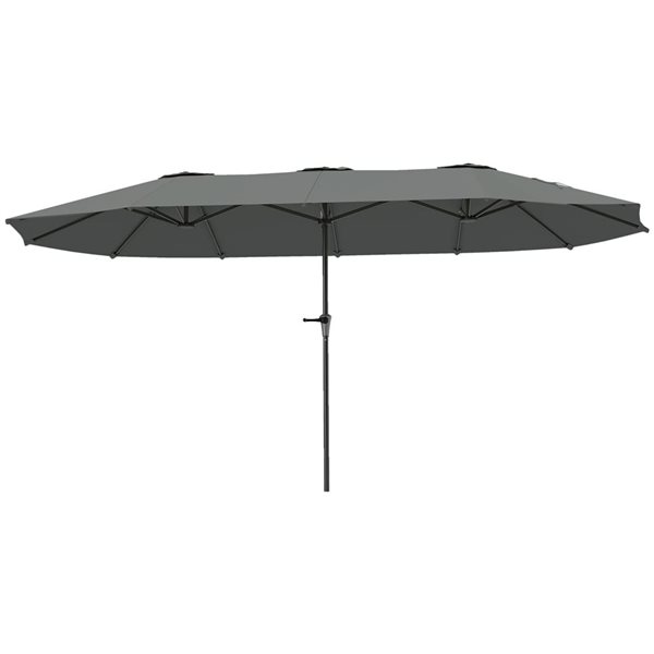 Parasol double face de patio Outsunny 13 pi avec manivelle 84D-415V00LG ...