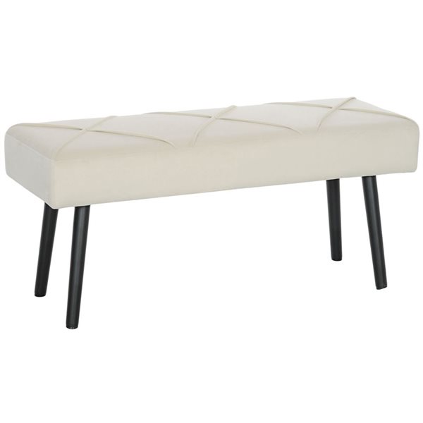 HomCom Cream White Modern 39-in L Upholstered Indoor Bench 831-691V00CW ...