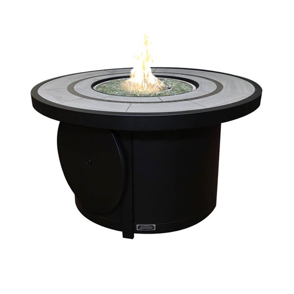 Sunbeam 50,000 BTU 42-in dia Grey Aluminum Propane Gaz Fire Table w ...