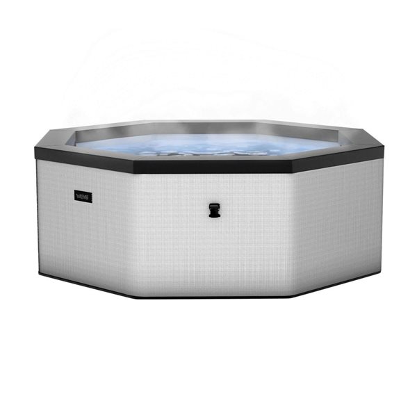 Wave COMO 6-Person 90-Jet Octagonal Graphite Rattan Portable Rigid Eco ...