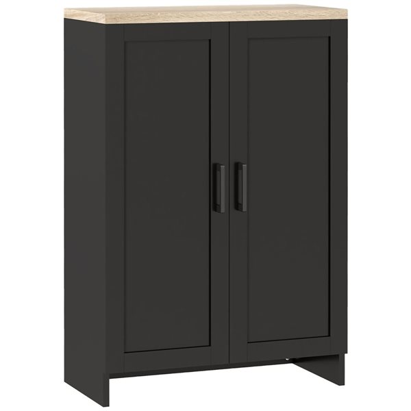 HOMCOM 24-in W Black Particleboard Freestanding Storage Cabinet w ...