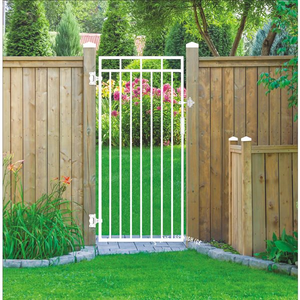 Nuvo Iron Benitoite 33 W x 68-in H White Galvanized Steel Self-Closing ...