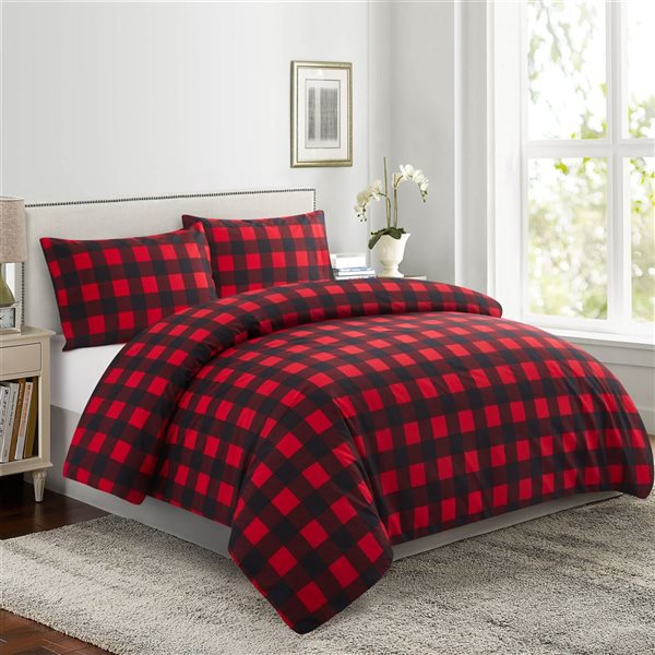 Ensemble de literie pour lit simple 3 morceaux Marina Decoration rouge ...