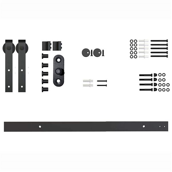 Garson Matte Black Steel Single Barn Door Track Hardware | RONA