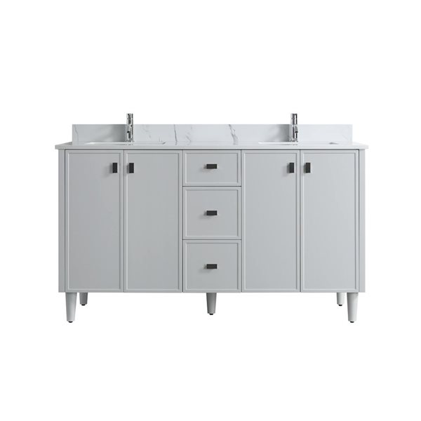 GEF Colt 60-in Freestanding Vanity w/ Engineered Calcutta Marble ...