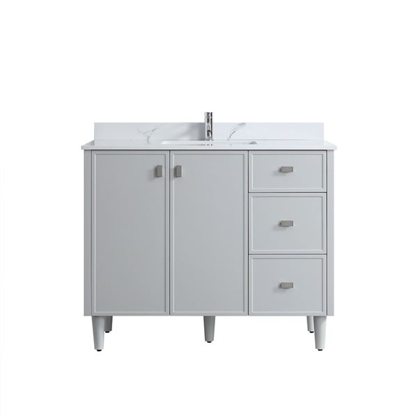GEF Colt 42-in Freestanding Vanity w/ Engineered Calcutta Marble ...