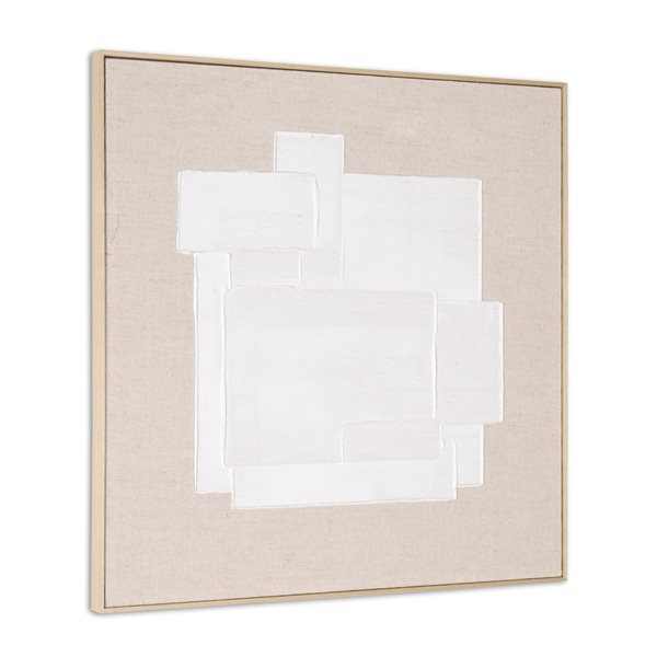 Gild Design House Octav II 40 x 40-in White/Beige Modern Abstact ...