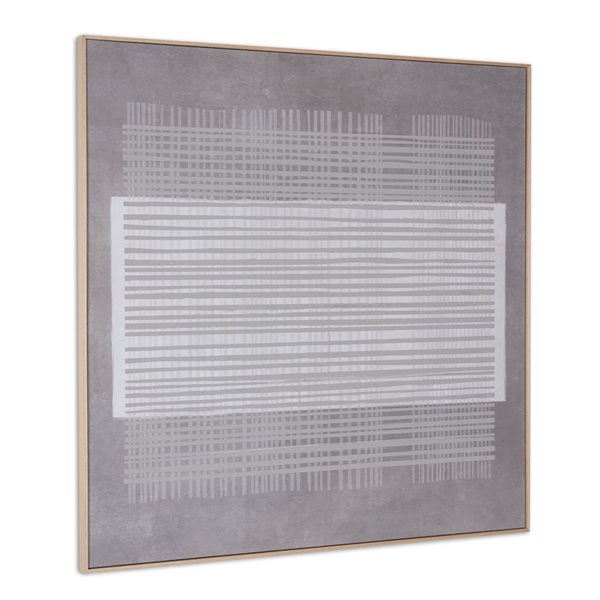 Gild Design House Lyre 48 x 48-in Grey Modern Abstract Hand-Painted ...