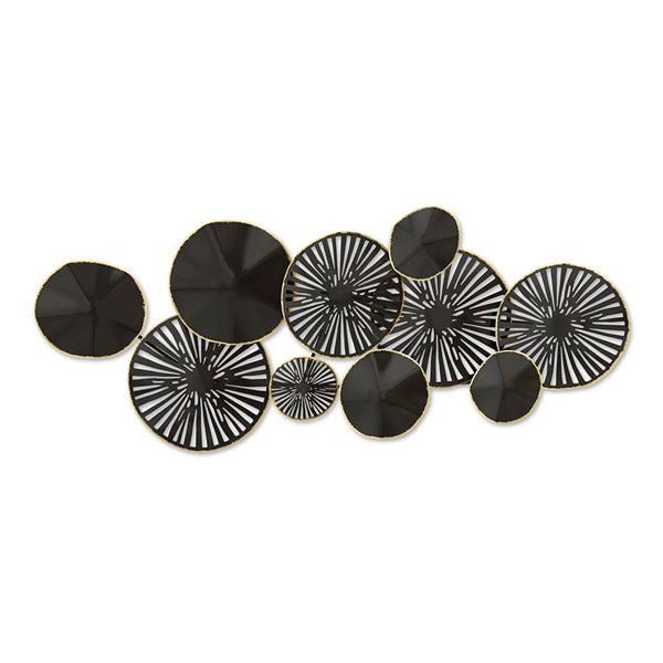 Gild Design House Kaydence 46 W x 21-in H Black/Gold Metal Modern ...