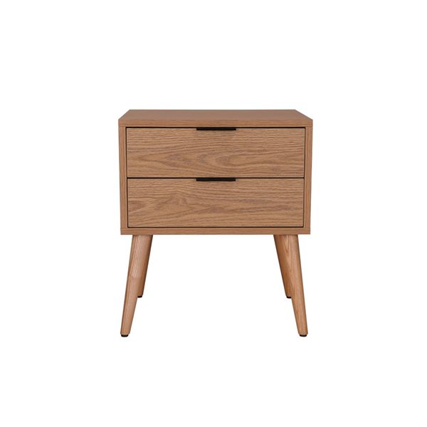 HomeTrend Fletcher Nightstand w/ 2 Drawers - Faux Natural Wood 589NA-4 | RONA