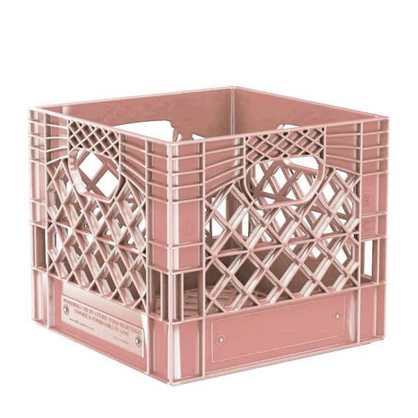 Modern Homes 13 D x 11 H x 13-in W Pink Plastic 16-Quart Milk Crate ...