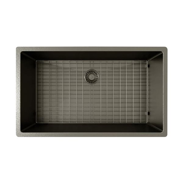 Valley Bath & Kitchen Lark 32 x 19-in Gun Metal Finish Undermoung ...