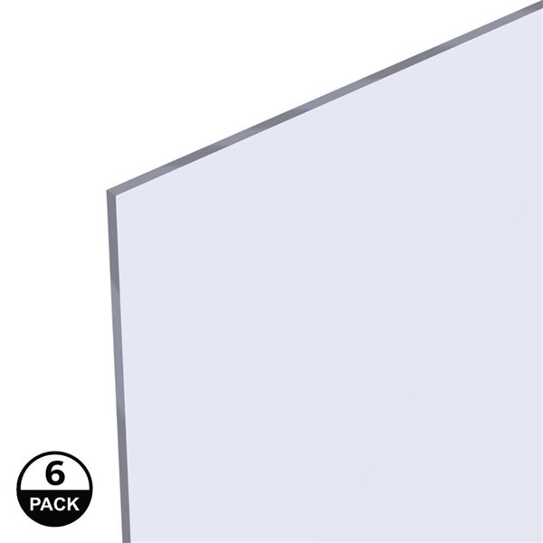 OPTIX 6-Pack 24 W x 48 L x 0.220-in T Clear Acrylic Sheets 21496102 | RONA
