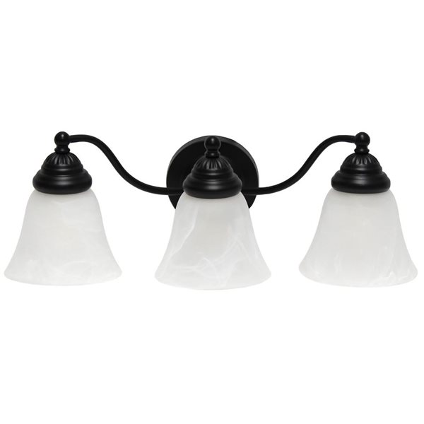 Lalia Home Essentix 3-Light Black Traditional Wall Light Fixture w ...