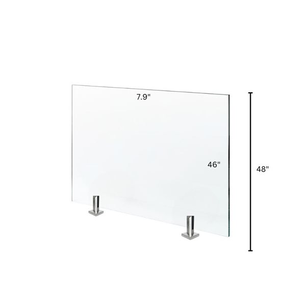 RF TRANSPARENT RF Tranparent 46 x 7.9-in Tempered Glass Panel for Glass ...