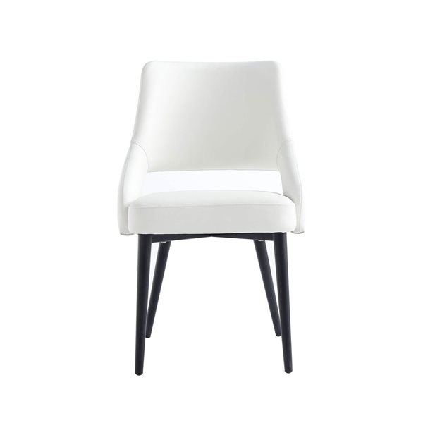Manhattan Comfort Tremont White Leatherette Upholstered Dining Chair w ...
